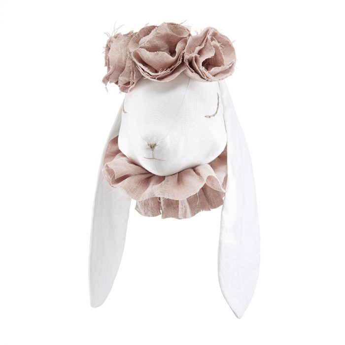 Linen rabbit with pouder flowers - Love me Decoration